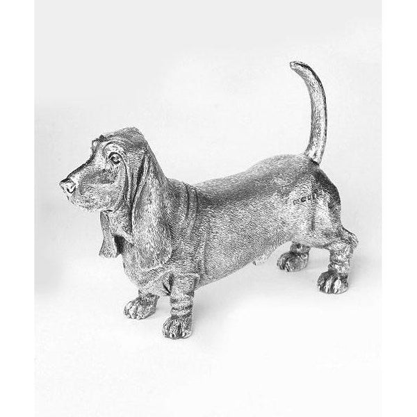 Silver Basset Hound figure.Hallmarked. Height 12.75cm. Free UK Delivery ...